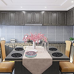 Smitchraft Silicone Trivets for Hot Dishes, Pots and Pans, Hot Pads for Kitchen Quartz Countertops, Silicone Pot Holders Mat, Multi-use Carved Heat Resistant Mat for Counter & Table, Set of 3 Black