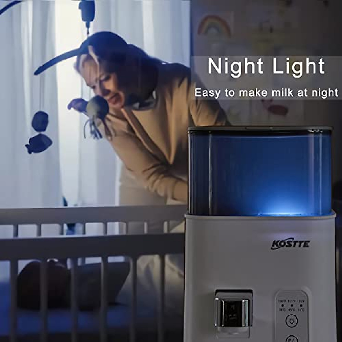 Instant Water Warmer, Fast Baby Bottle Warmer for Baby Formula, 3 Perfect Temperatures Formula Maker with Nightlight, Instantly Dispenses Warm Water at Perfect Temperature, 24H Keeping Warm