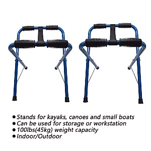 Nooew Newcod Kayak Stand, Aluminum Portable Boat Stand Canoe Storage Rack Indoor Outdoor Usage Kayak Stool, Blue