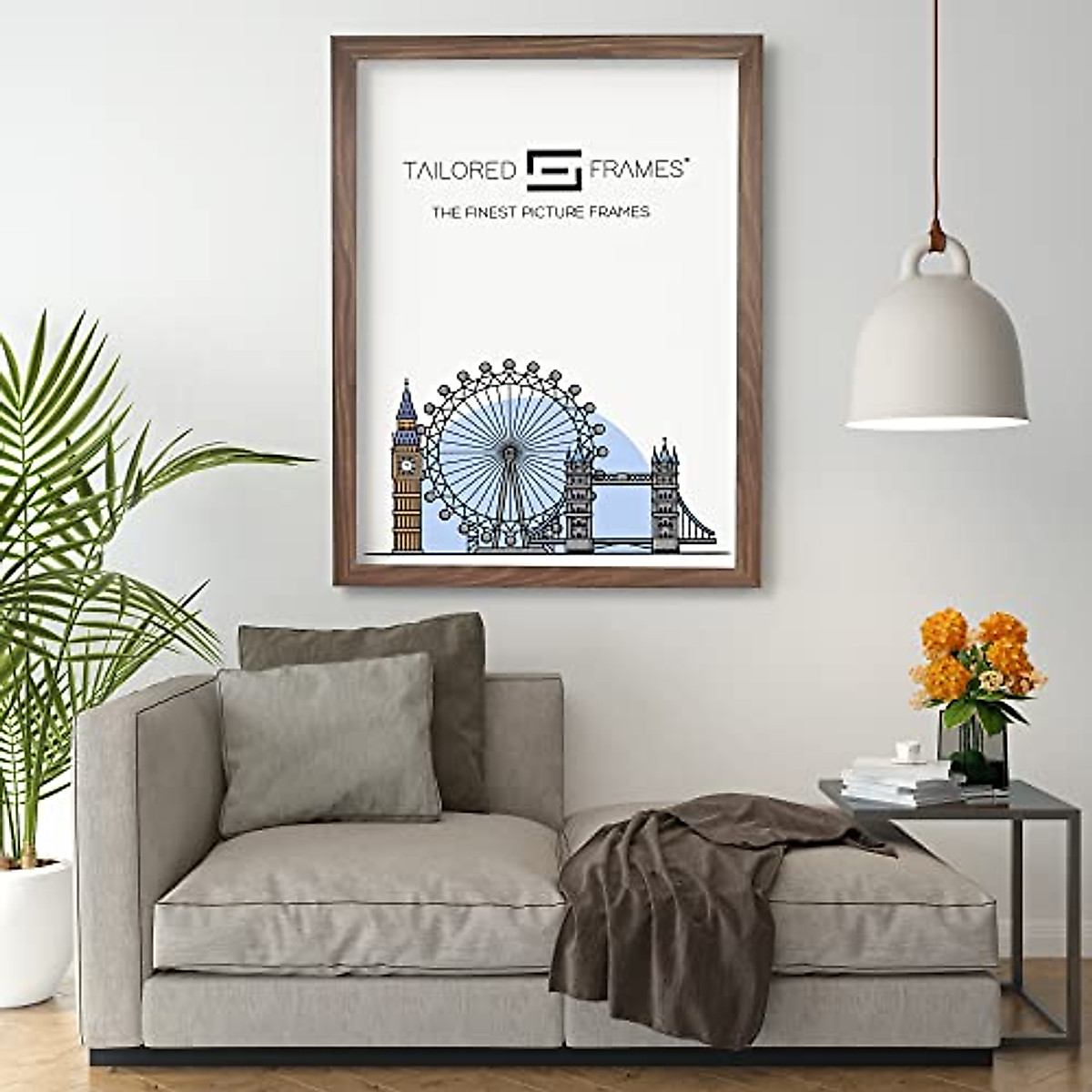 Tailored Frames Seattle Walnut Square Design 50 x 40cm Single Picture Frames | Wall Hanging Type | Photo Frame Without Mount