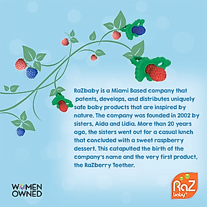 RaZbaby Silicone Infant & Baby Teething Toy, Textured BerryBumps Soothe Babies’ Sore Gums, RaZberry Bites Relief Teether, Back & Front Teeth, BPA Free, Easy to Hold, Fruit Shape for Babies 3M+ - Blue