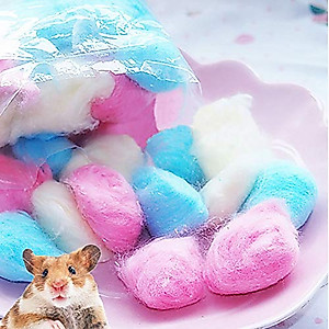 Warm Bedding in Cotton, Cotton Balls Filler for Hamster House, Eliminate Loneliness Enhance Sense of Security for Small Animals Hibernation Like Hamster, Mice, Chinchilla