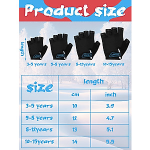 3 Pairs Kids Half Finger Gloves Sport Gloves Non-Slip Gel Gloves for Children Cycling Riding Biking (Classic,5-8 Years)