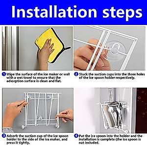 Ice Scoop Holder for Ice Machine, Universal＆Foldable Design, Stainless Steel Heavy Duty Ice Scoop Holder for Commercial,Restaurant,Countertop Ice Maker Freezer Refrigerator Kitchen