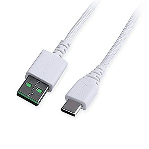 HUYUN USB C to USB Data Charging Cord Compatible for Razer Viper V2 Pro/DeathAdder V3 Pro/Basilisk V3 Pro Wireless Gaming Mouse Adapter (White)