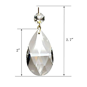 Aiskaer 15 Pieces Clear Teardrop Crystal Chandelier (Gold Pinning,Angel Tears Series)