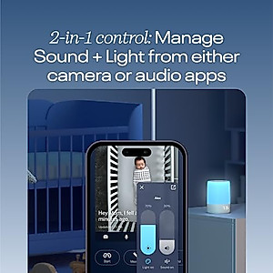 Nanit Sound and Light Smart Baby Night Light and Sound Machine | Audio Monitor | Cry Detection Alert Feature | OK to Wake Alarm Clock for Kids | Temp & Humidity Tracking | Rechargeable Battery | WiFi