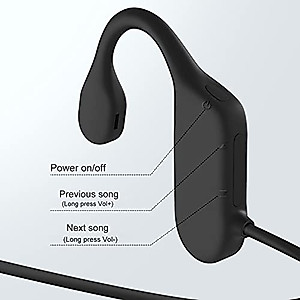 ZTGD BL09 Wireless Bluetooth Bone Conduction Headphones Bluetooth-Compatible IPX5 Life Waterproof Long Standby Stereo Wireless Hanging-Ear Earphone for Sports Black