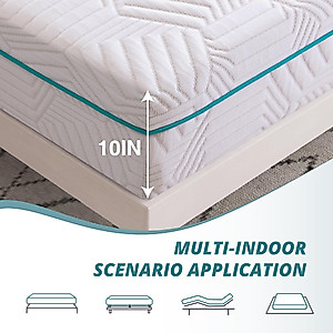 Dyonery 10 Inch King Memory Foam Mattress,Gel Charcoal Fiberglass Free Mattress Bed in a Box, CertiPUR-US Certified, Made in USA, 76"×80", Medium