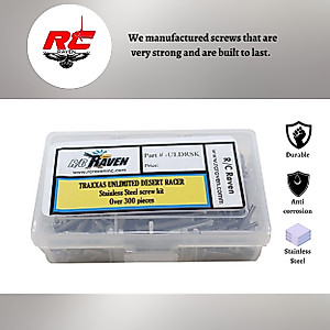 RC Raven RC Screw Kit for Unlimited Desert Racer with over 300 pcs Stainless Steel RC Car Tool Kit including Head Screws, nuts, Washers and Set Screws