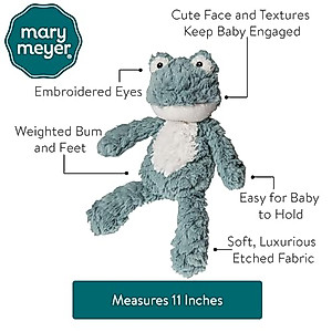 Mary Meyer Putty Nursery Stuffed Animal Soft Toy, 11-Inches, Slate Blue Frog