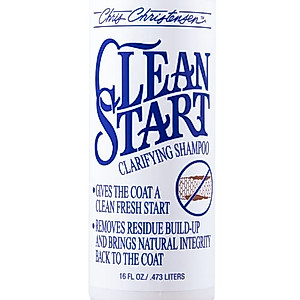 Chris Christensen Clean Start Clarifying Dog Shampoo - Pro-Vitamin Formula That Won’t Strip The Coat! Removes Product Build-up, Waxes, Oil and Dirt (16 Ounces)