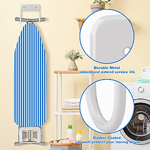 RIUOTA Ironing Board Wall Mount Ironing Board Hanger Wall Mount for Laundry Rooms,White