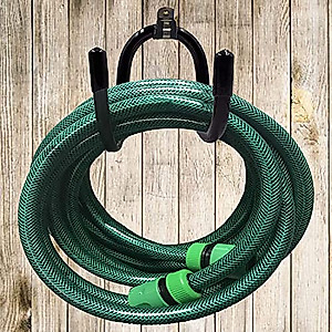 Wall-Mounted Black Hose Bracket Hose Hanger, Car Hose Holder, Carrier, Support for Garden Hose Hanger, Hose Holder Easily Holds 150 5/8’’ Hose - Perfect for Chain-Link Fence and Wall Mounted