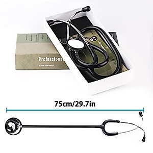 Dual Head Stethoscope With Black Tubing,Eartips And Earpiece For Adult Home Use,Doctor and Nurse Accessories for Work