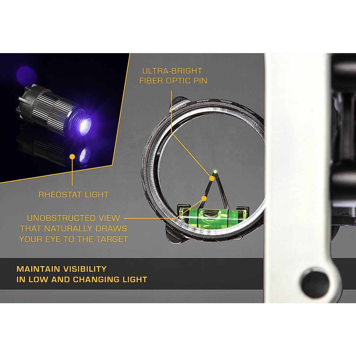 Trophy Ridge Alpha React 1 Pin Sight .019, Black