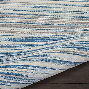 Nourison Jubilant Abstract Blue 3' x 5' Area Rug, Easy -Cleaning, Non Shedding, Bed Room, Living Room, Dining Room, Kitchen (3x5)