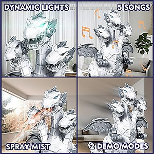 Remote Control Dinosaur Toys for Kids, RC Three Headed Dinosaur Robot with Dynamic LED Light, Realistic Toys for 3 4 5 6 7 8 9 10 11 12+ Year Old Boys/Girls, Gifts for Halloween Christmas Birthday