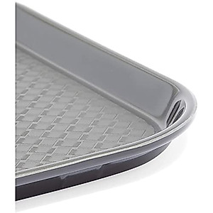 8 Pack Plastic Nonslip Serving Tray for Cafeteria, School Lunch, Fast Food, Restaurant, Black (12 x 16 in)