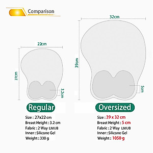 Nakano Miku Sexy Mouse Pad Anime 3D Breast Mousepad Wrist Rest Silicone Gel Mouse Mat Girl Gift with Soft Wrist Rest Support Desktop Mouse Pad