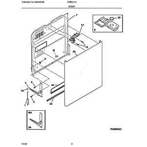 Frigidaire 809006501 Dishwasher Door Seal, White