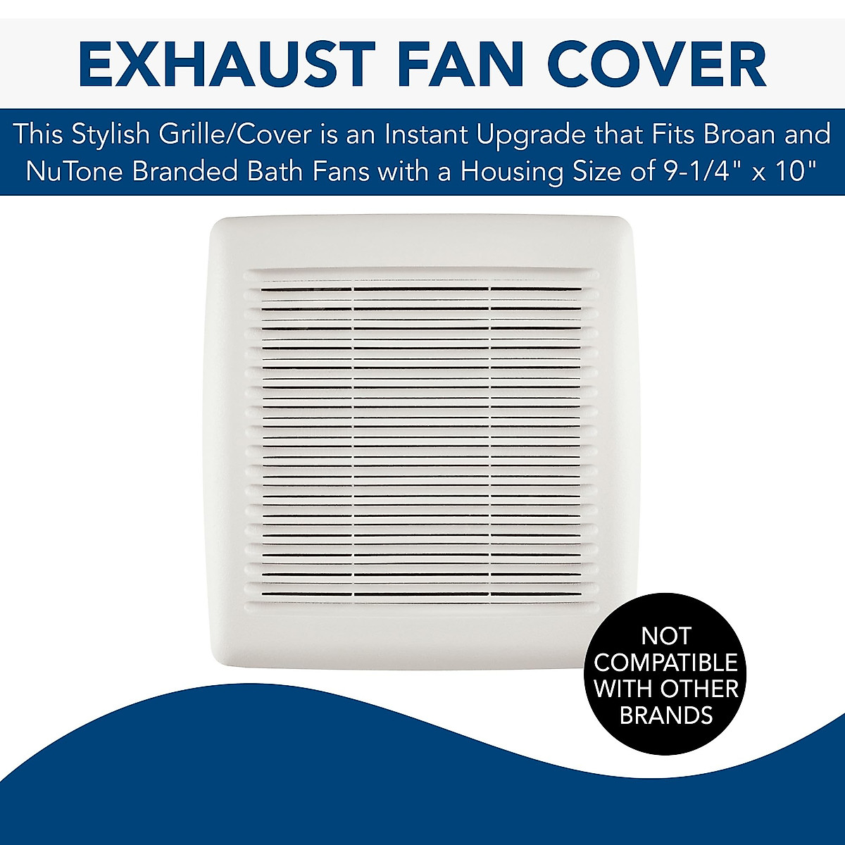 Broan-NuTone FGR300S Replacement Grille Cover for Roomside Series Bathroom Ventilation Fan, Easy Installation, White, 11.25 x 11.75 x 1 inches