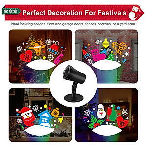 Christmas Projector Lights Outdoor Remote Controlled, Upgraded Rotating LED Lighting Projector Landscape Waterproof for Garden Patio Indoor Home Wedding Party Holiday Decorations