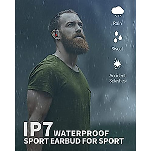 Bluetooth Headphones Wireless Earbuds Sports,120H Playtime Over-Ear Bluetooth 5.3 Ear Buds with Earhook Wireless Headphones LED Display Workout Audifonos Bluetooth inalambricos for Samsung Android