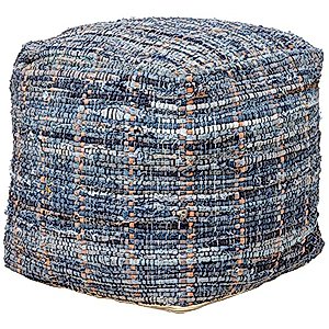 Christopher Knight Home Harris Fabric Pouf, Denim
