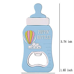 24Pack Poppin Bottle Shaped Bottle Opener Boy Baby Shower Favor 1st Birthday Gifts for Guest Kids Birthday Party Favor Mom-To-Be Party Souvenir/Keepsake,Baby Shower Decoration (Blue, 24)