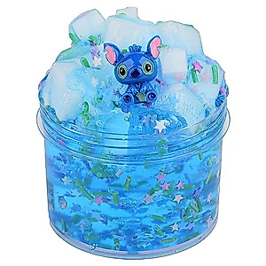 BeiyeiDei Jelly Cube Crunchy Slime, Clear Slime for Girls Boys, Non Sticky Slime Stress Relief Toy, and Party Prizes(8oz 200ml)