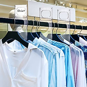 Closet Dividers Plastic Closet Dividers for Hanging Clothes Transparent Rectangle Clothing Rack Size Dividers, Organize Clothes (6 Pack)