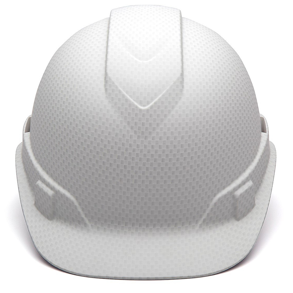 Pyramex Ridgeline Cap Style Hard Hat, 4-Point Ratchet Suspension, Matte White Graphite Pattern