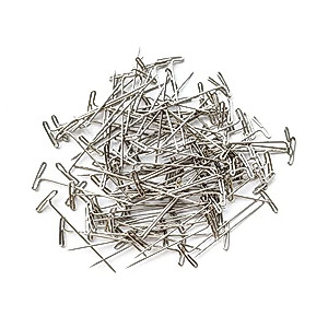 T Pins, 100 Pack 1.5 inch T-Pins, T Pins for Blocking Knitting, Wig Pins, T Pins for Wigs, Wig Pins for Foam Head, T Pins for Sewing, Wig T Pins, Blocking Pins, T Pins for Office Wall 38mm/1.5inch