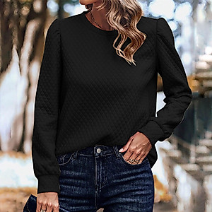 Sudadera Mujer Otoño/Invierno Soild Color Sweatshirts for Women 2023 Baggy Round Neck Pullover Tops Long Sleeve Mature Swing Blouse Top for Legging Black