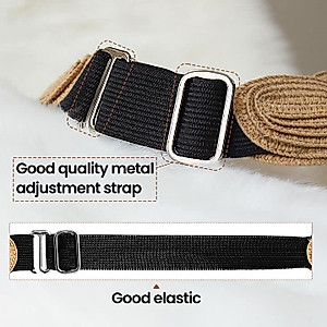 Roniky Women Straw Sun Visor Hat Wide Brim Summer UV Protection Ponytail Visor Beach Cap Foldable Packable UPF 50+ Khaki