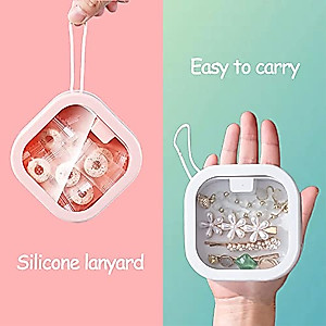 Nvhaly 4 Pcs Hair Tie Organizer, Portable Hair Accessory Storage Containers Small Stackable Hair Ties Qtip Travel Holder Cotton Swab Dispenser Hair Accessories Organizer Box(4PCS,(2Pink+2white))