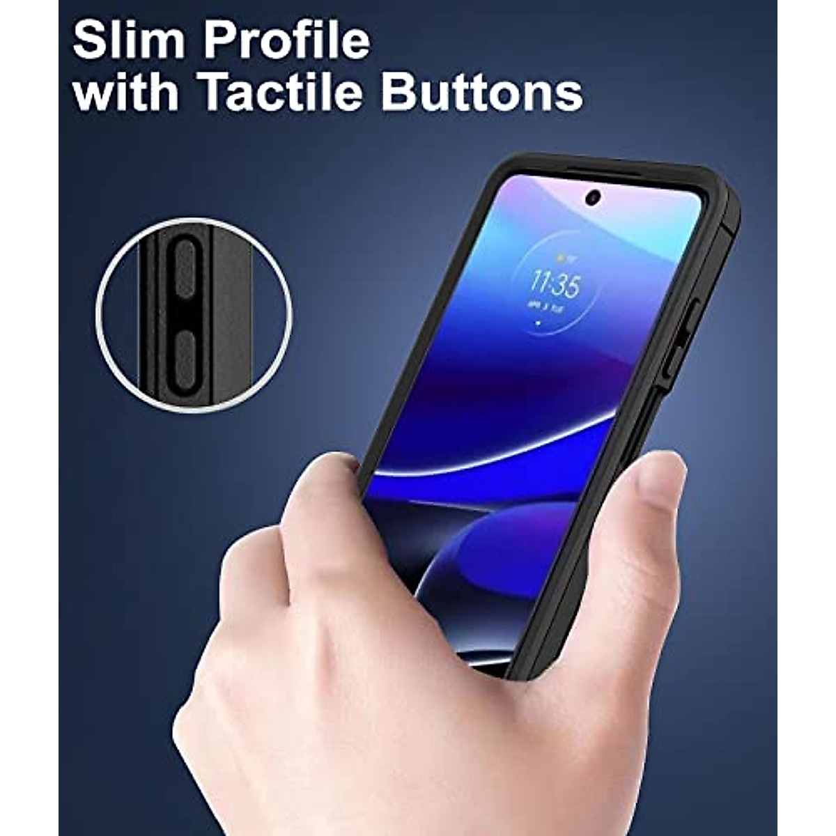 Dahkoiz for Motorola Moto G Stylus 5G (2022) Case with Screen Protector [Tempered Glass] and Dust-Proof Cap, Support Magnetic Car Mount, Full Body Silicone Rubber Cover Phone Case, Black