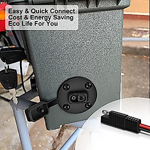 SAE Cable - iGreely 2Pack Solar Weatherproof SAE Socket Sidewall Port, SAE Quick Connect Solar Panel Mount for Motorcycle Generator Battery Charger and More 1Ft/30cm