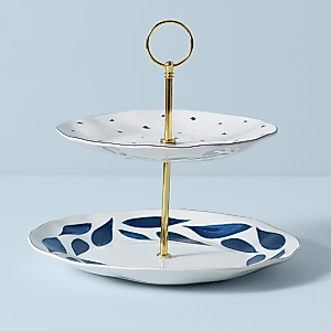 Lenox Blue Bay 2-Tiered Server, 3.05 LB