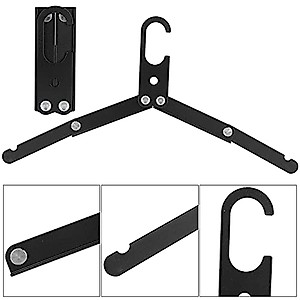 plplaaoo Portable Folding Clothes Hanger, Hangers,Nonslip Travel Hangers Metal Hangers,Multifunction Coat Hangers Travel Accessories,Clothes Drying Rack for Travel(Black)