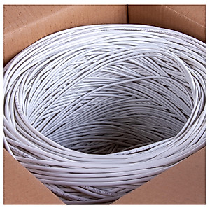 FiveStarCable 22-2 1000 Ft. Alarm Wire 22AWG 2 Conductors 22/2 22-2 Security Cable Alarm Bulk Cable for Efficient Power and Signal Transmission White