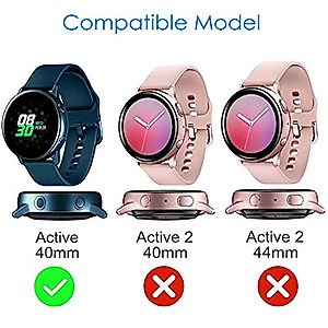 3 Pack - Fintie Case Compatible with Samsung Galaxy Watch Active 40mm (Not Fit for Active 2), Premium Soft TPU Screen Protector All-Around Protective Bumper Shell Cover, Black, Clear, Rose Gold