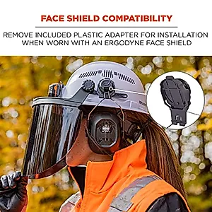 Ergodyne NRR 26dB Mounted Earmuffs, Gray, Full Brim