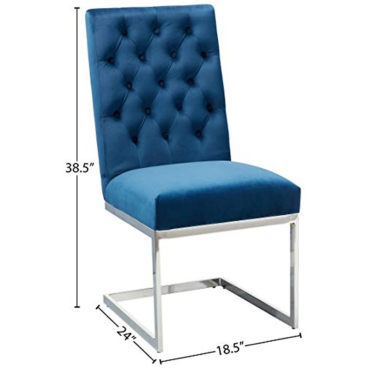 Meridian Furniture C Carlton Velvet Dining Chair, Set of 2, Navy