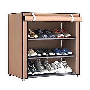 Shoe Rack Shoe Shelf Stackable Shoe Rack Multifunction 3 Tier Shoe Cabinet Fabric Shoe Rack Organiser Shoes Boots Storage Rack Shelf with Cover Shoe Storage Organiser Racks Shoe Bench Stackable Shoes