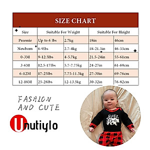 Preemie Newborn Baby Boy Christmas Clothes Buffalo Plaid Outfit Long Sleeve Baby Bear Romper Bodysuit + Long Red Tartan Pants + Xmas Red Plaid Hat 3Pcs Clothing Sets