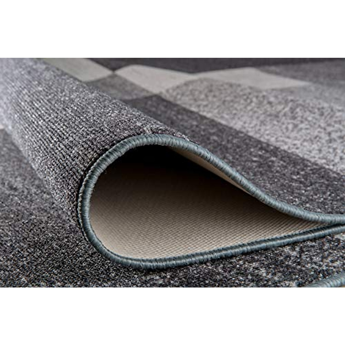 Rugshop Modern Boxes Design Non-Slip (Non-Skid) Area Rug 5 X 7 (5' 3" X 7' 3") Gray