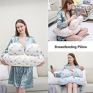 AMCATON Breastfeeding Pillow for Mom, Nursing Pillow for Breastfeeding, Breastfeeding Pillow with Adjustable Strap, Fence Protection (Rabbit)