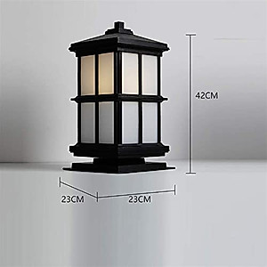 European wall light Simple Chinese Column Lamp Antique Classic Post Light Door Garden Light Waterproof Super Bright Villa Wall Home Door Light E27 Decorative Lighting European Fence Garden Gate Post L